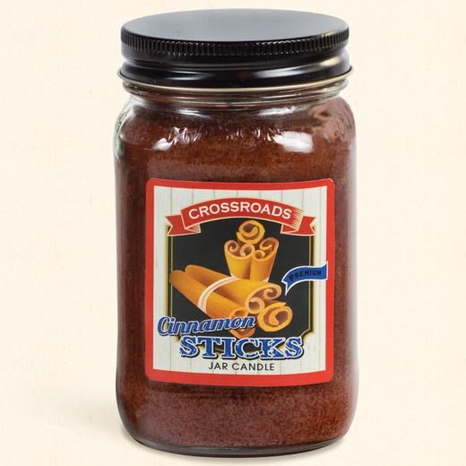 Crossroads Mason Jar Pint Candle 12 Oz. - Cinnamon Sticks