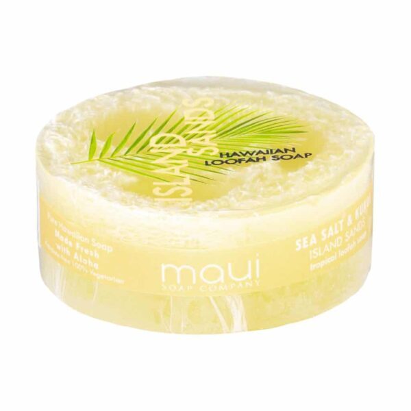 Maui Soap Company Sea Salt & Kukui Exfoliating Loofah Soap 4.75 oz.- I